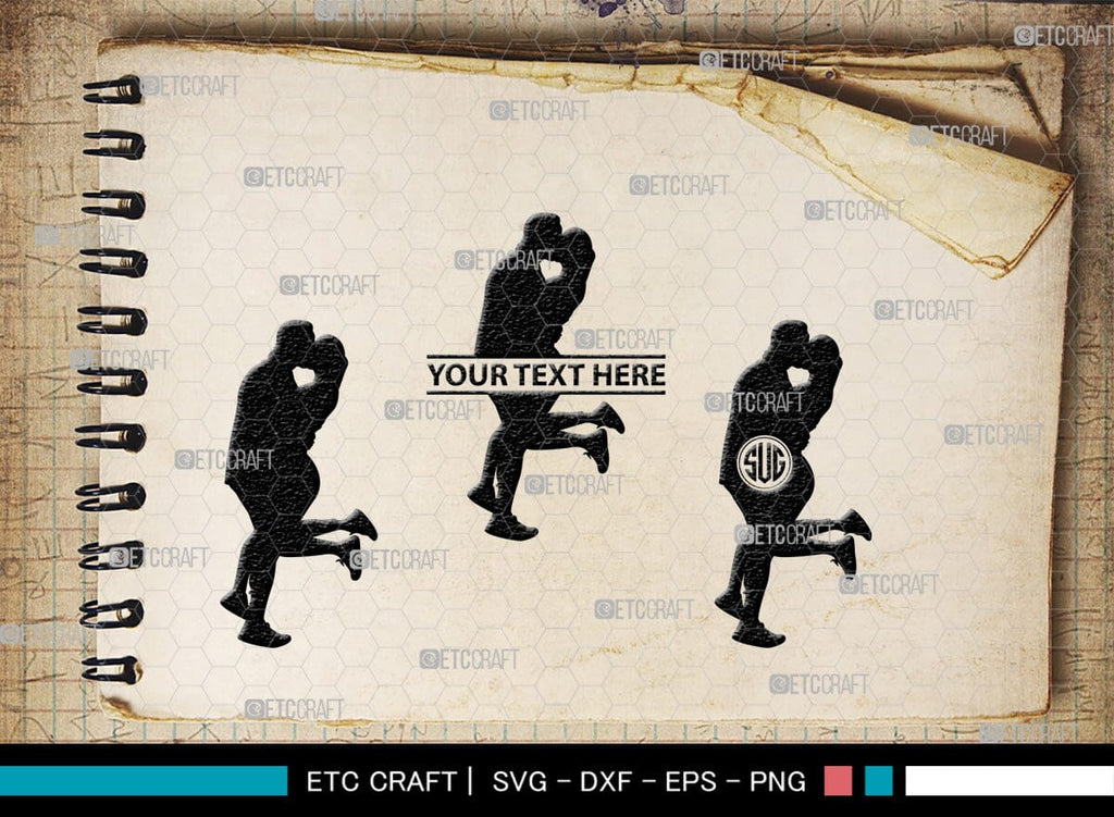 Fitness Couple Monogram, Fitness Couple Silhouette, Fitness Couple SVG ...