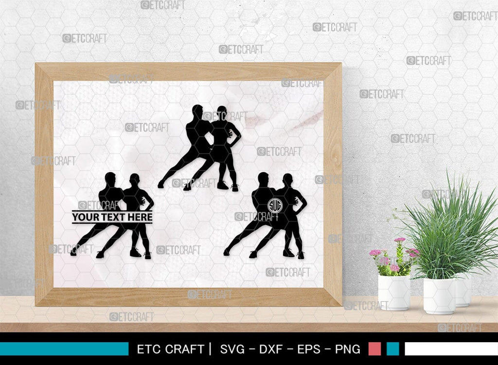 Fitness Couple Monogram, Fitness Couple Silhouette, Fitness Couple SVG ...