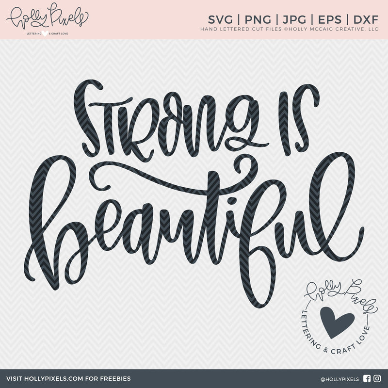 Fitness SVG | Strong is Beautiful | Inspirational SVG - So Fontsy