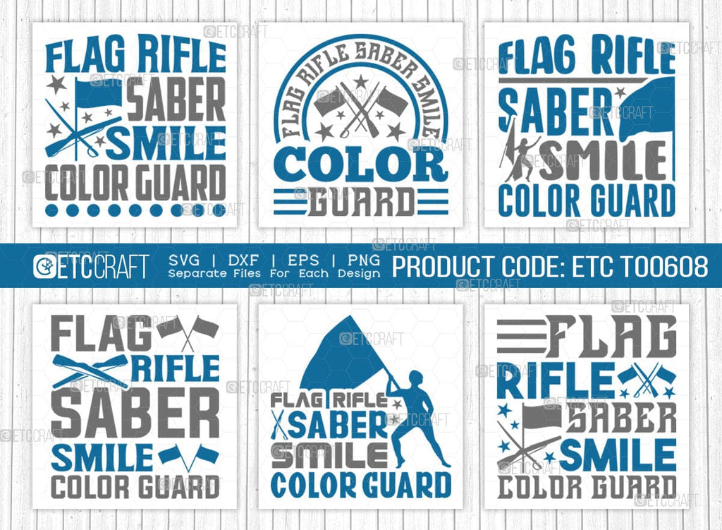Flag Rifle Saber Smile Color Guard SVG Bundle, Marching Band Svg, Color ...