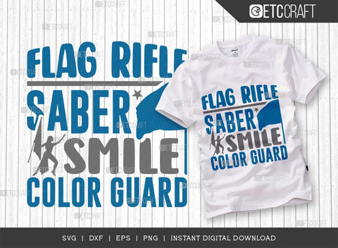 Flag Rifle Saber Smile Color Guard SVG Cut File, Marching Band Svg ...