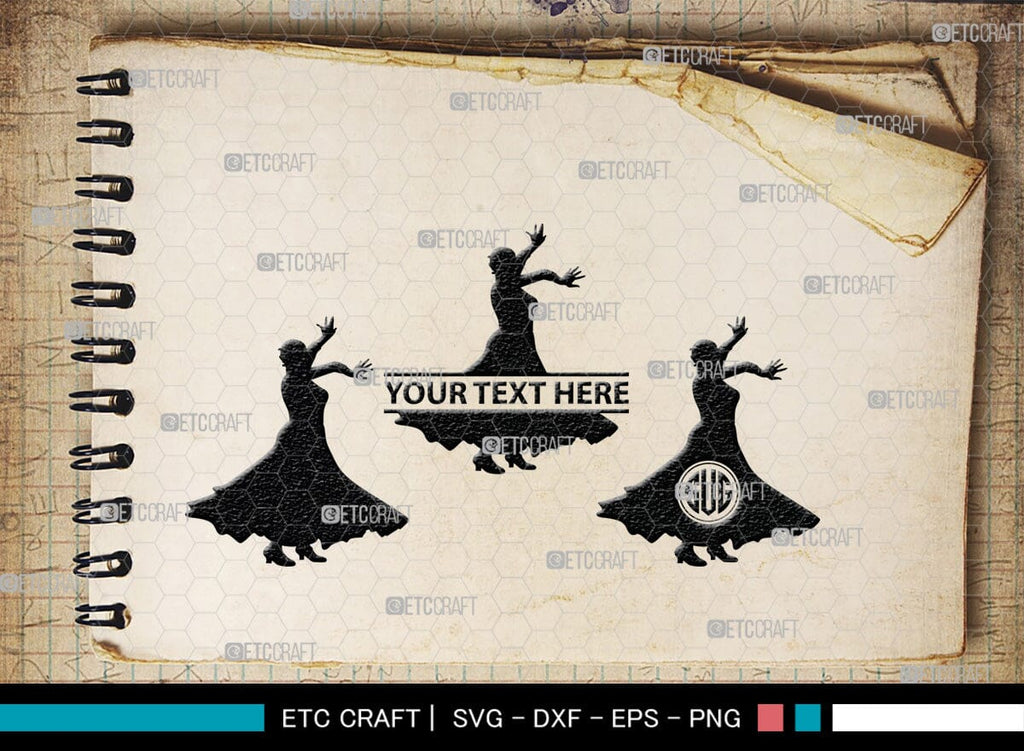 Flamenco Dancer Monogram, Flamenco Dancer Silhouette, Flamenco Dancer ...