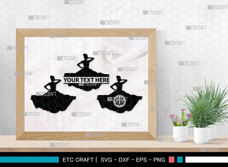 Flamenco Dancer Monogram, Flamenco Dancer Silhouette, Flamenco Dancer ...