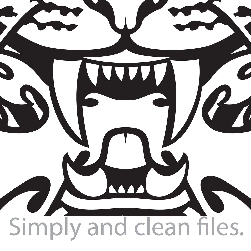 Flaming Tiger Face. Cut files for Cricut. Clip Art silhouette (eps, svg ...