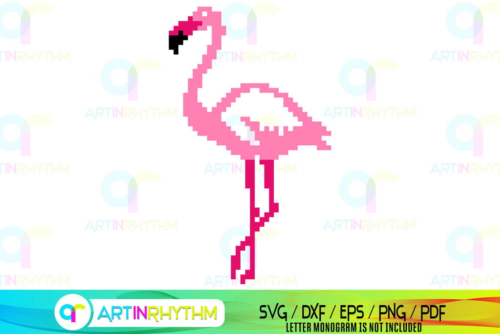 Flamingo pixel svg - So Fontsy