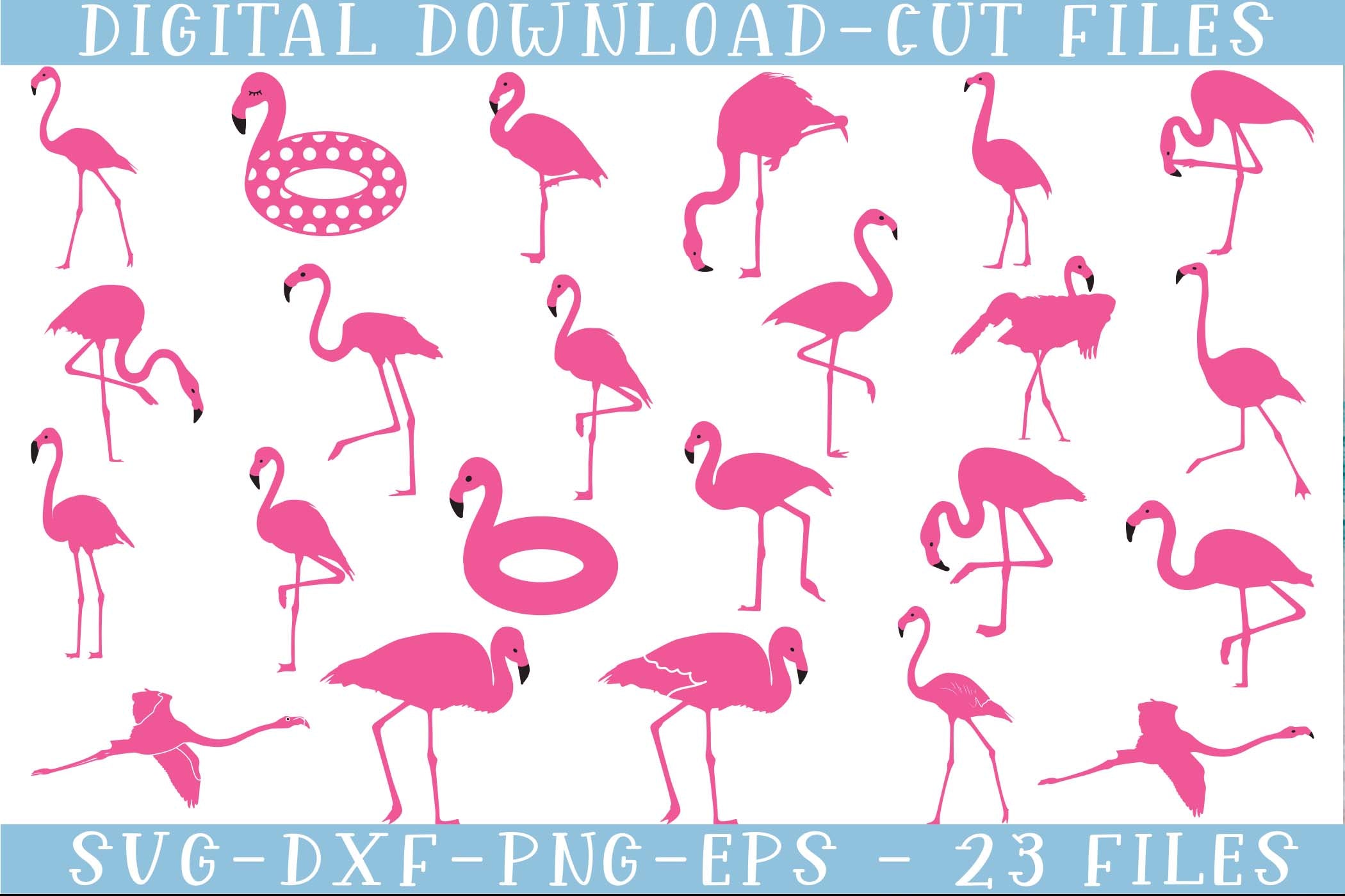 Flamingo svg cut files bundle, Flamingo clipart, Flamingo vector art ...