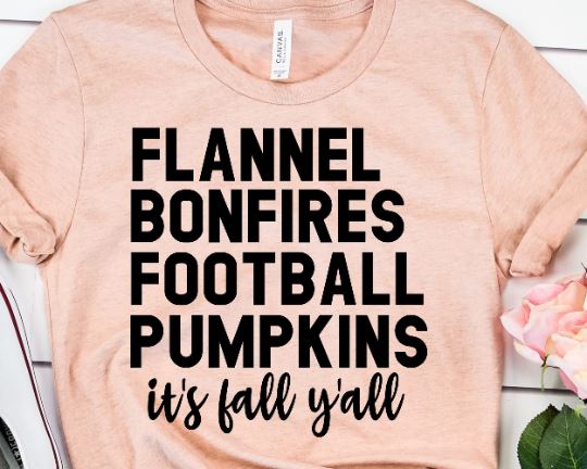 Flannel Bonfires Football Pumpkins It's Fall SVG - So Fontsy