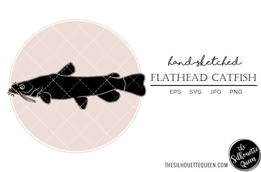 Flathead Catfish Hand sketched, hand drawn vector clipart - So Fontsy