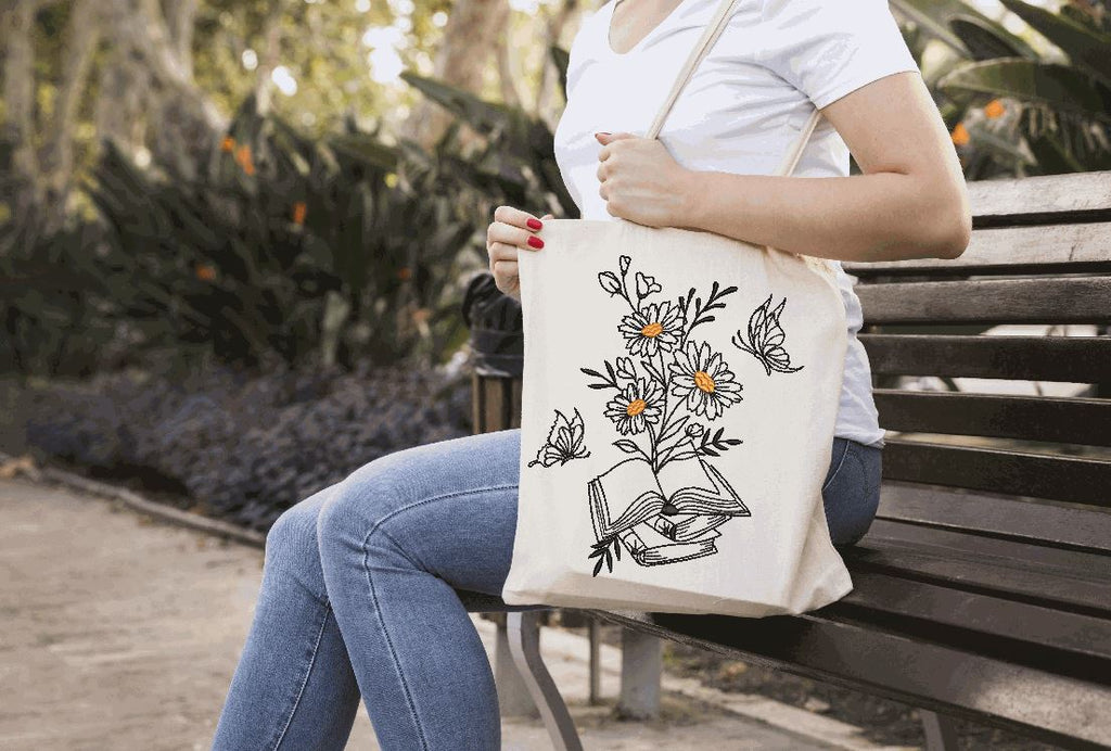 Floral Book Machine Embroidery Design - So Fontsy