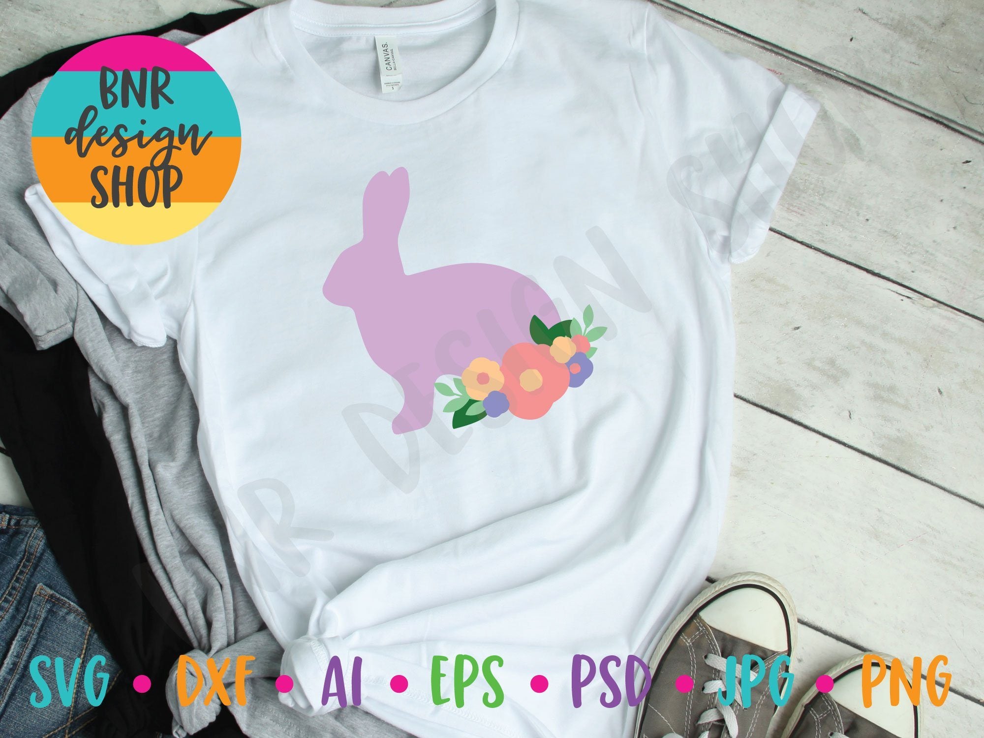 Floral Bunny SVG - So Fontsy