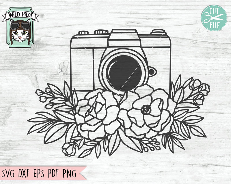 Floral Camera SVG file, Flower Camera cut file, Photography SVG file ...