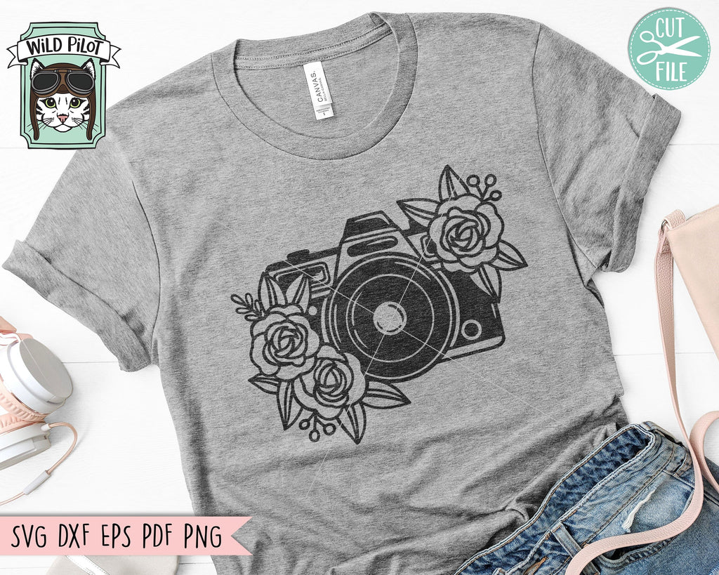 Floral Camera SVG file, Flower Camera cut file, Photography SVG file ...