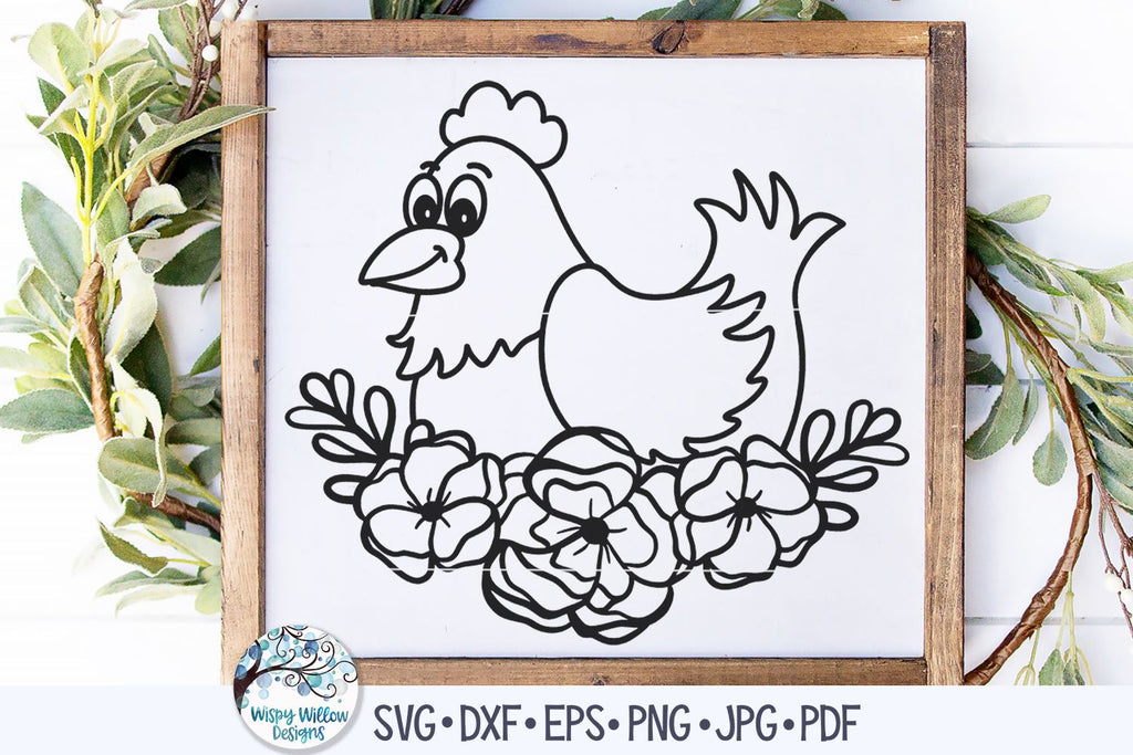 Floral Chicken SVG - So Fontsy