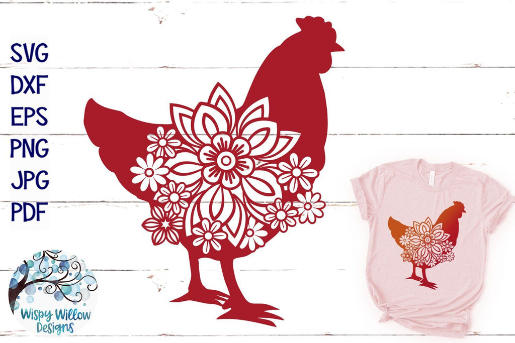 Floral Chicken SVG - So Fontsy