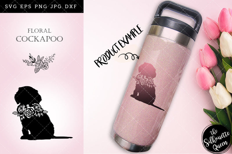 Floral Cockapoo Dog svg file for cricut, for silhouette, cut eps ...