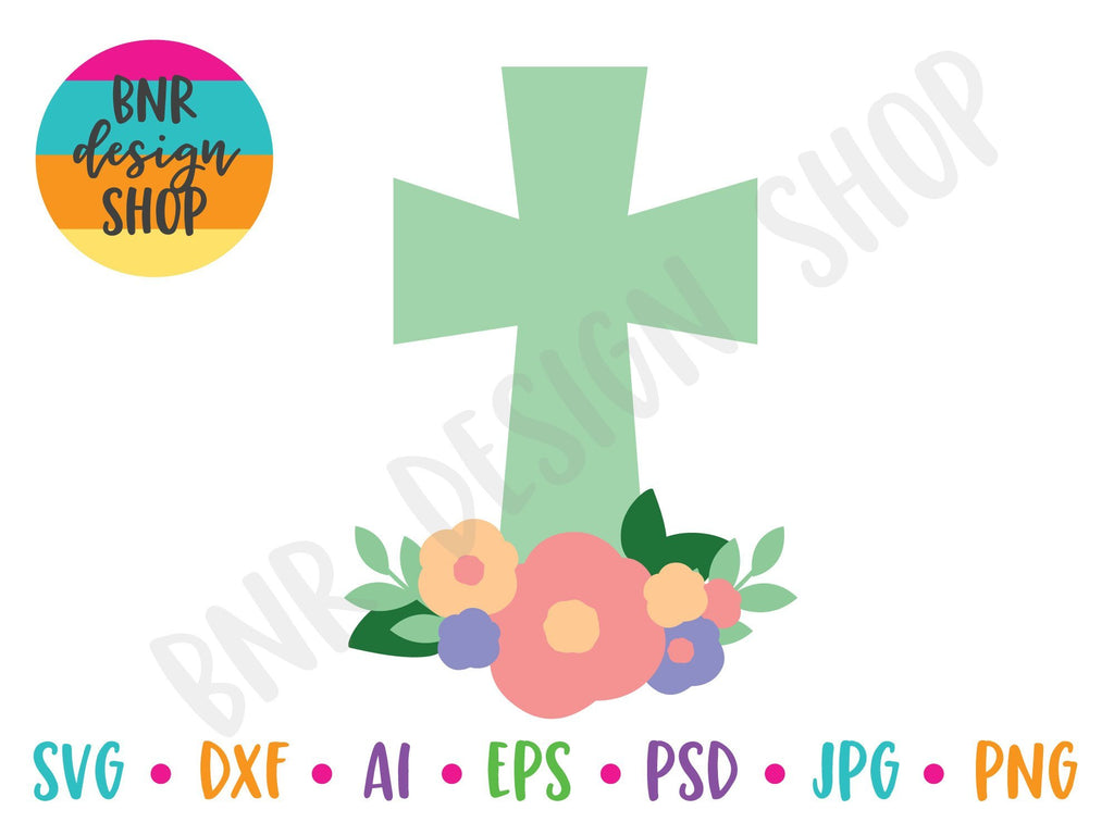 Floral Cross SVG - So Fontsy