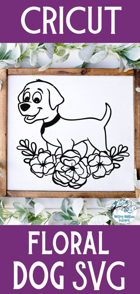 Floral Dog SVG - So Fontsy