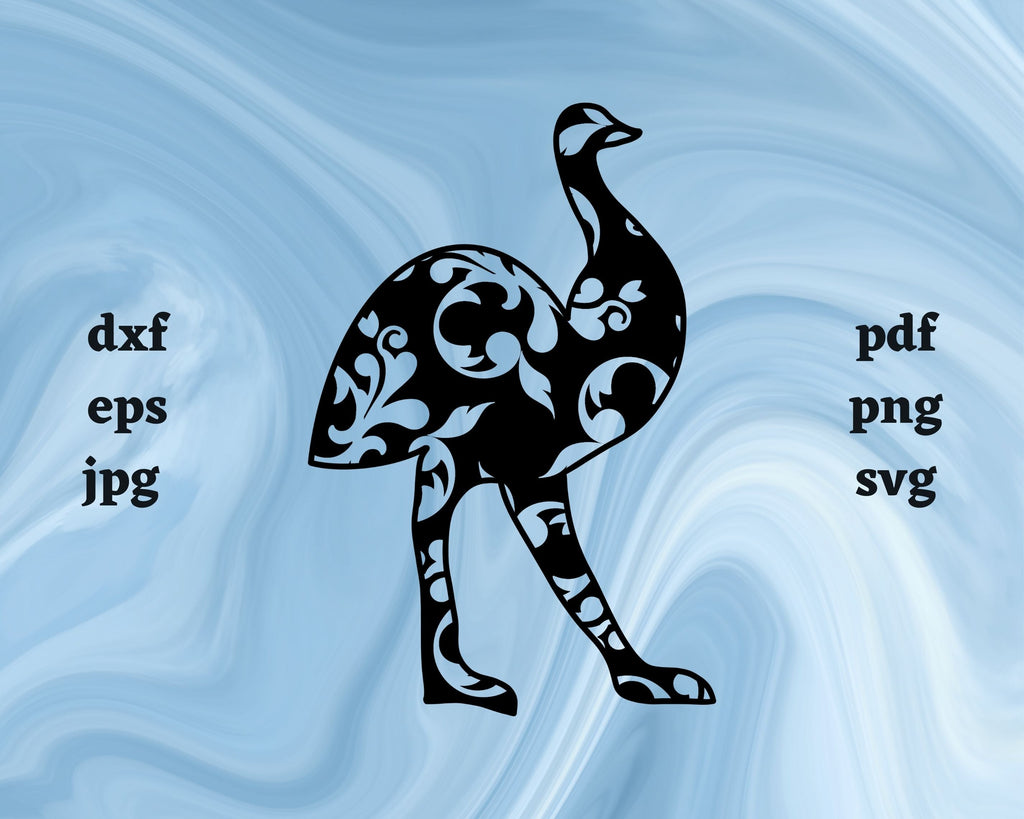 Floral Emu SVG Cut File - So Fontsy