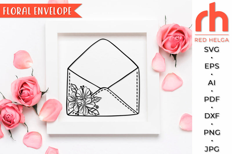 Floral Envelope SVG - Flower Letter Cut File - So Fontsy