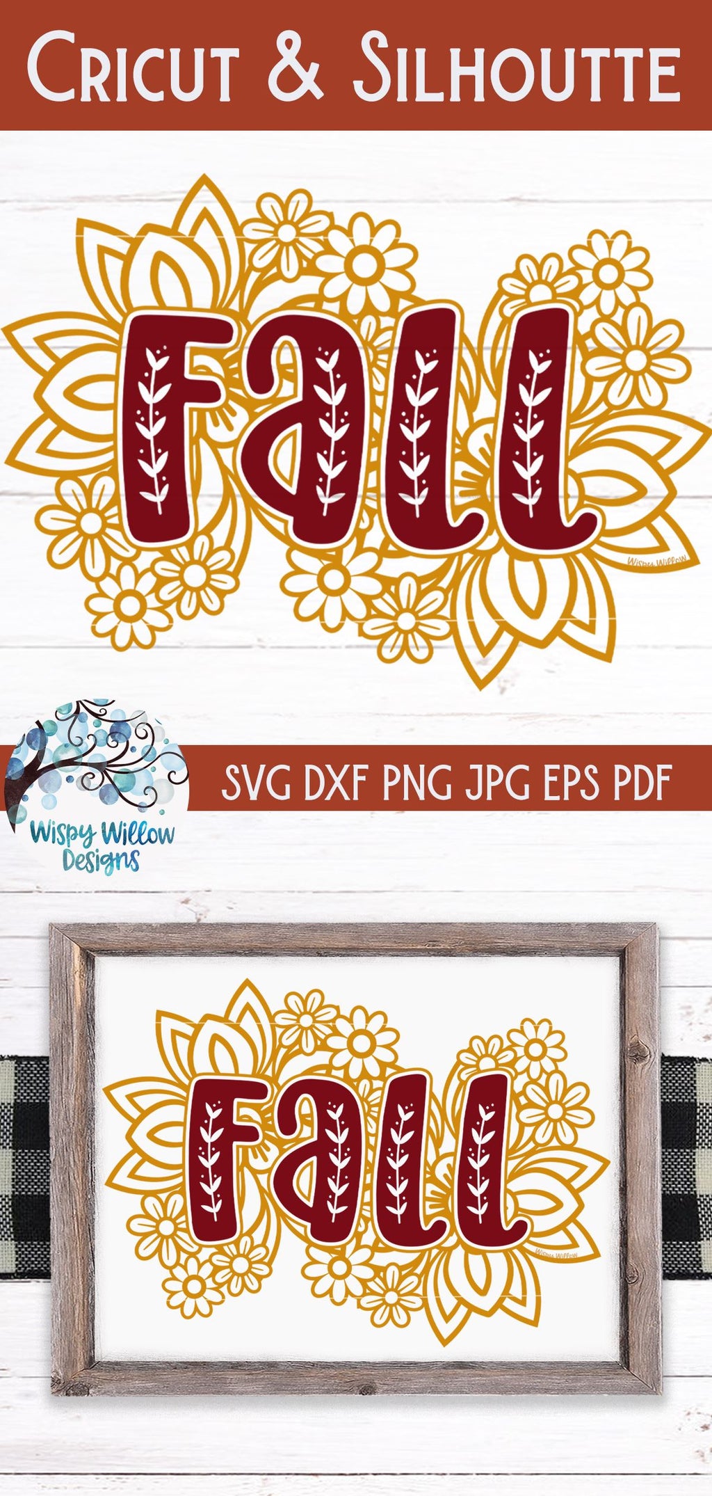 Floral Fall Sign SVG - So Fontsy
