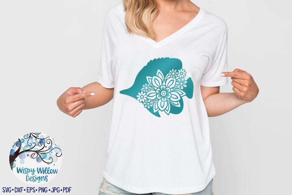Floral Fish SVG - So Fontsy