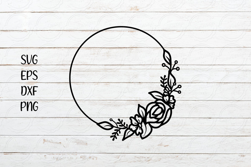 Floral Frame svg, Flower svg design - So Fontsy