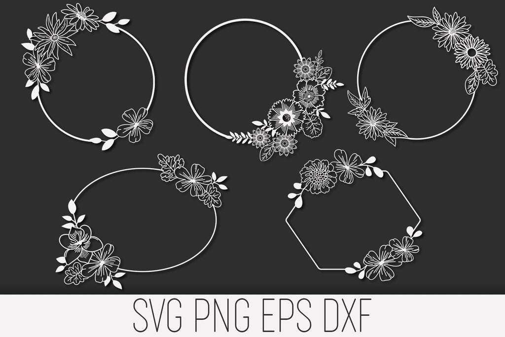 Floral Frames SVG Files Pack with 21 Items - So Fontsy