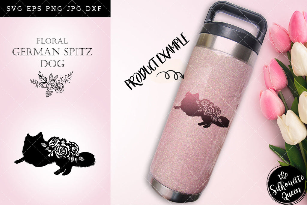Floral German Spitz Dog svg file for cricut, for silhouette, cut eps ...