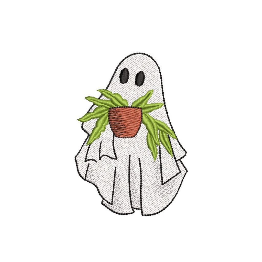 Floral Ghost Embroidery Design, Halloween Ghost Embroidery Design, 6 ...