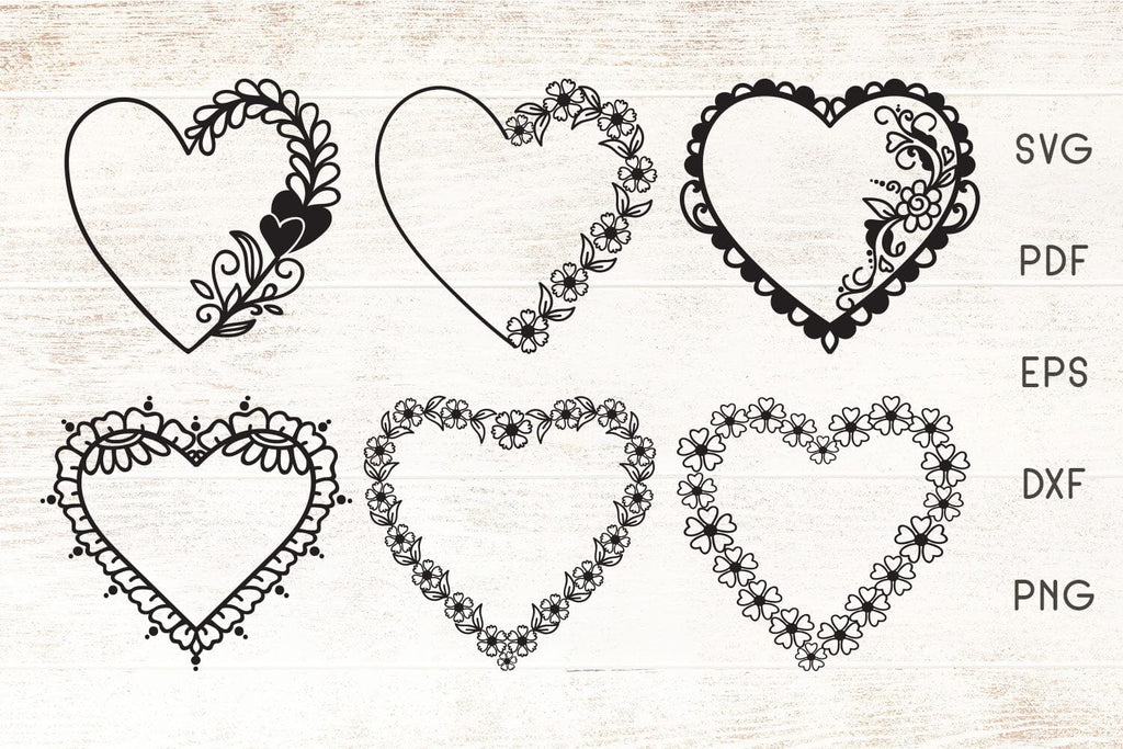 Floral Heart Frames SVG - Heart SVG - Heart Frame - So Fontsy