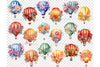 Floral Hot Air Balloons Clipart | Nursery Illustration Set - So Fontsy