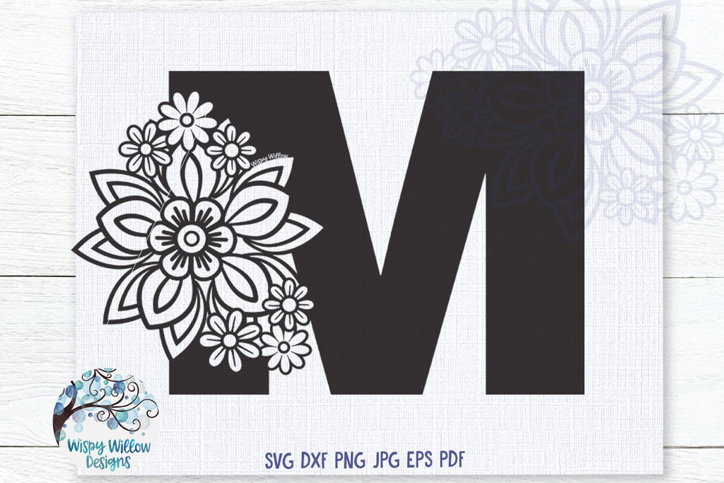 Floral M SVG - So Fontsy