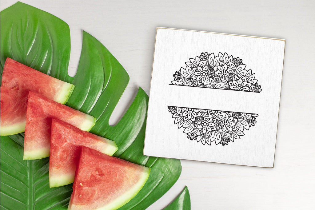 Floral Mandala SVG, Split Monogram SVG, Summer SVG. - So Fontsy