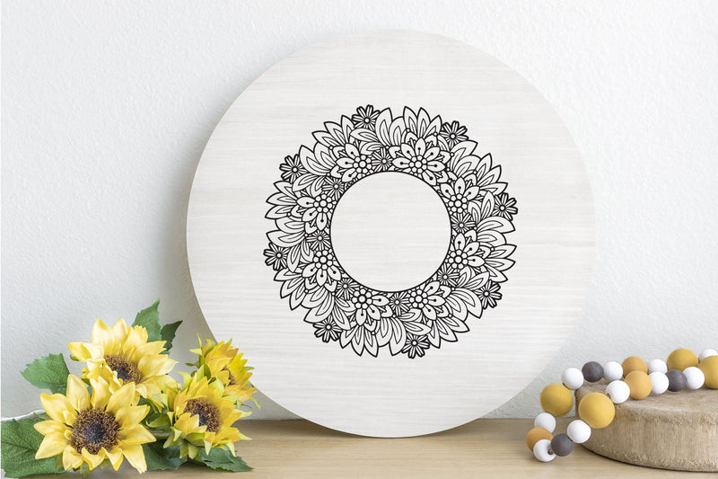 Floral Mandala SVG, Split Monogram SVG, Summer SVG. - So Fontsy