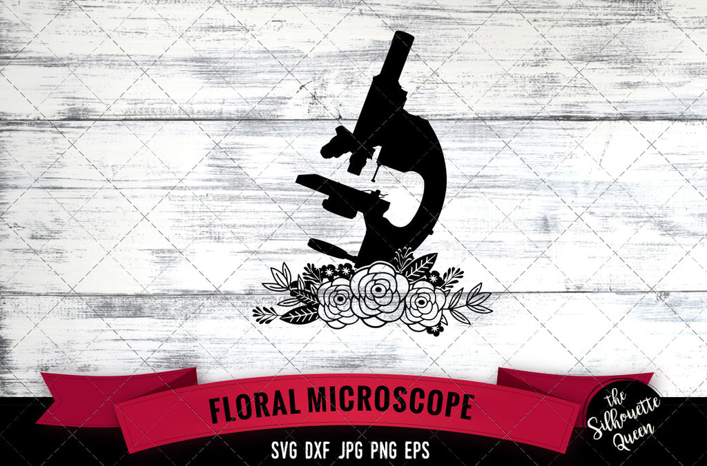 Floral Microscope Vector Silhouette File - So Fontsy