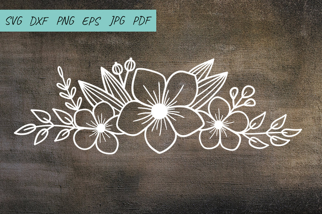 Floral Monogram Frame Bundle SVG, Flower Split Monogram SVG - So Fontsy