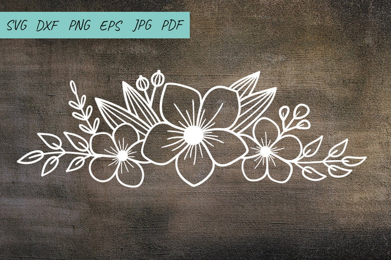 Floral Monogram Frame Bundle SVG, Flower Split Monogram SVG - So Fontsy