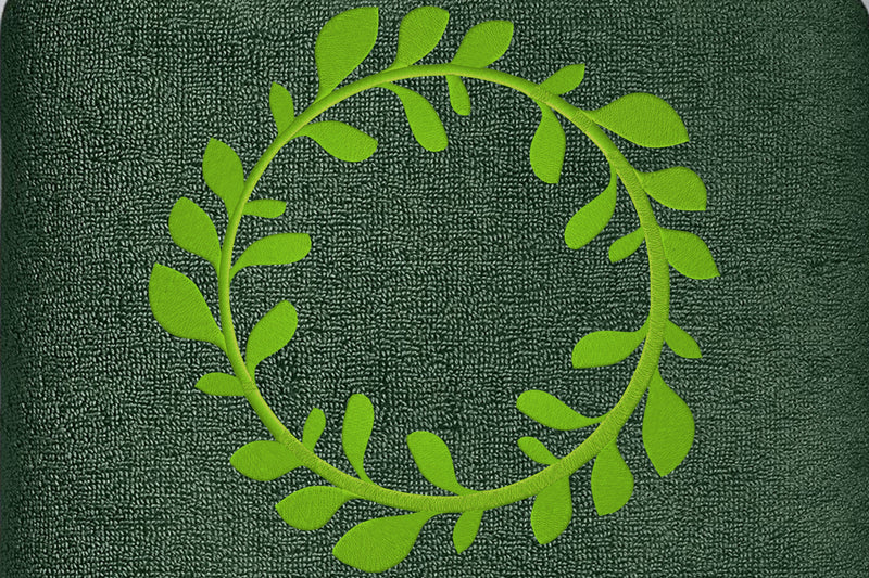 Floral monogram frame , machine embroidery - So Fontsy