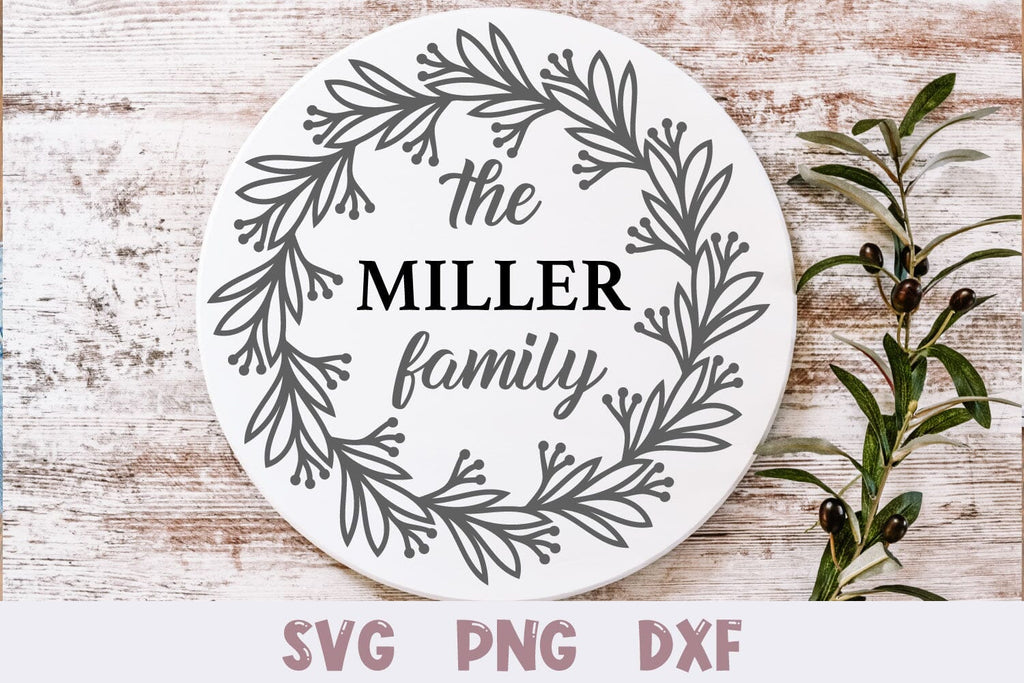 Floral Monogram Frame Round Sign SVG - So Fontsy