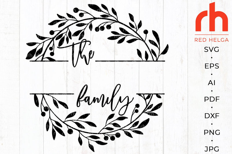 Floral Monogram SVG - Leaves Frame Cut File - So Fontsy