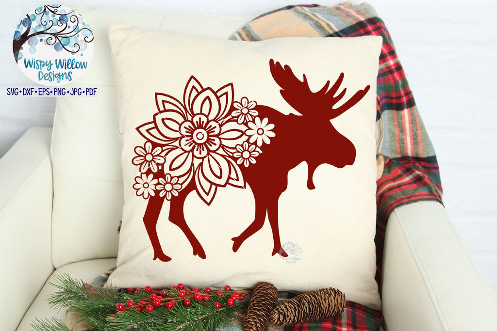 Floral Moose SVG - So Fontsy