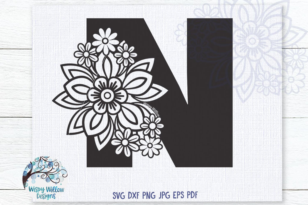 Floral N SVG - So Fontsy