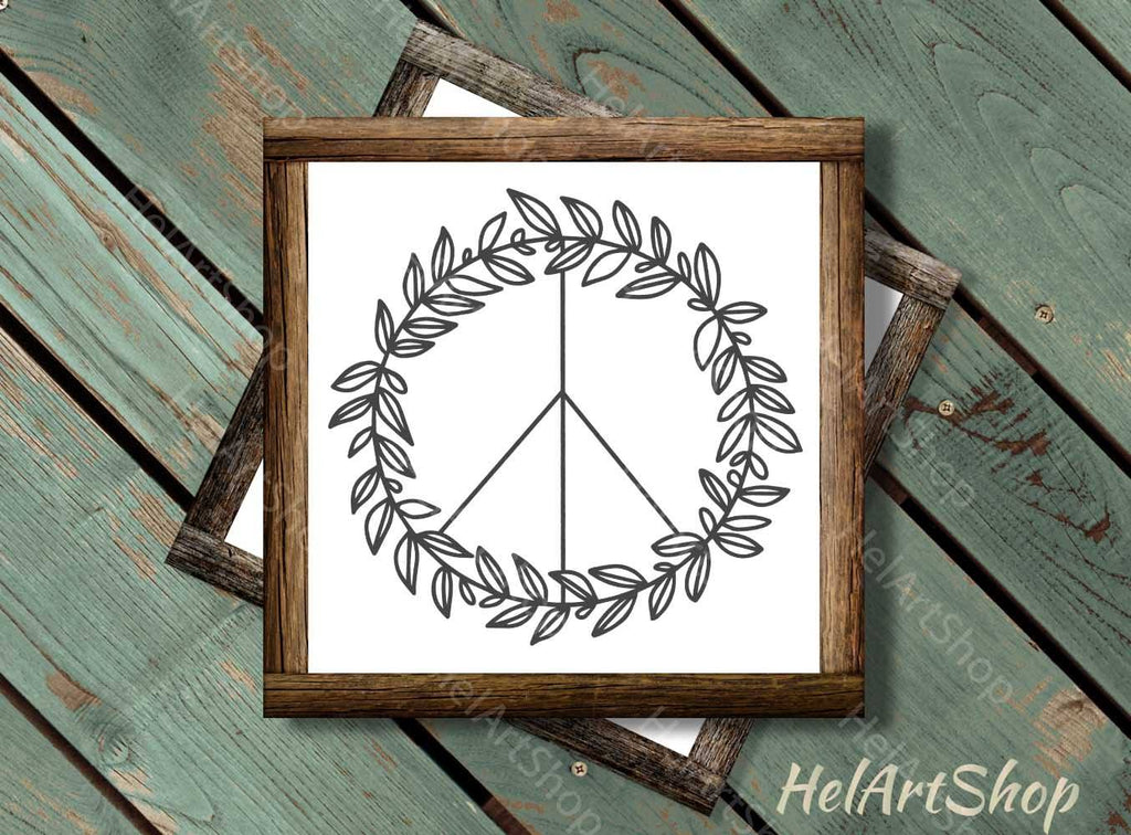 Floral peace sign svg - So Fontsy