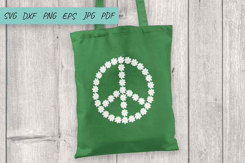 Floral Peace Sign SVG | Wildflower SVG | Hippie SVG | Daisies - So Fontsy