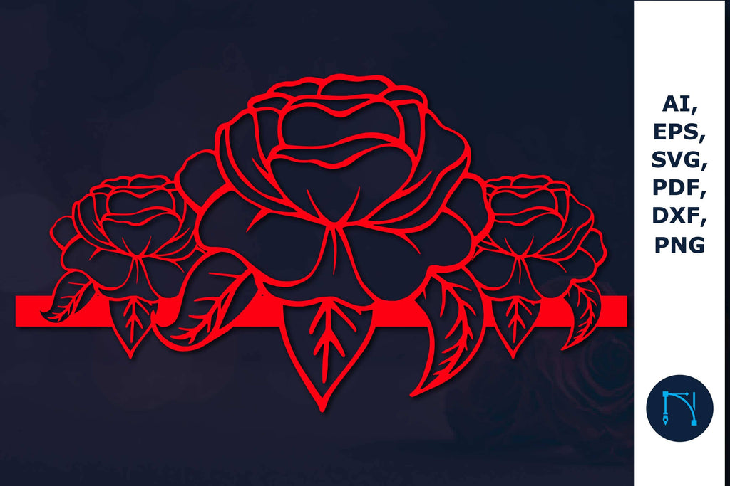 floral sign Laser/Paper cut SVG - So Fontsy