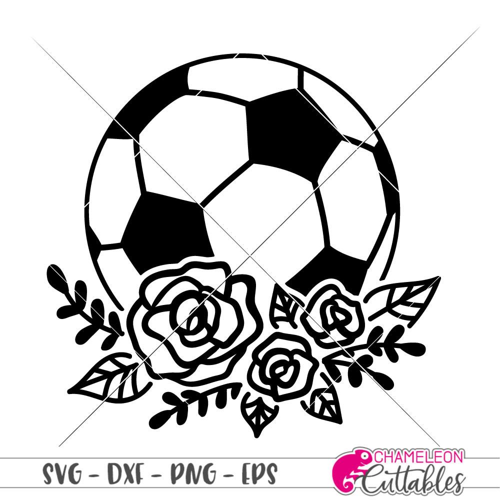 Floral Soccer Ball with Flowers - Roses - Shirt design - SVG - So Fontsy