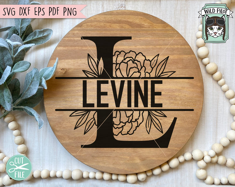 Floral Split Monogram Alphabet SVG, Flower Letters svg, Flower Split ...