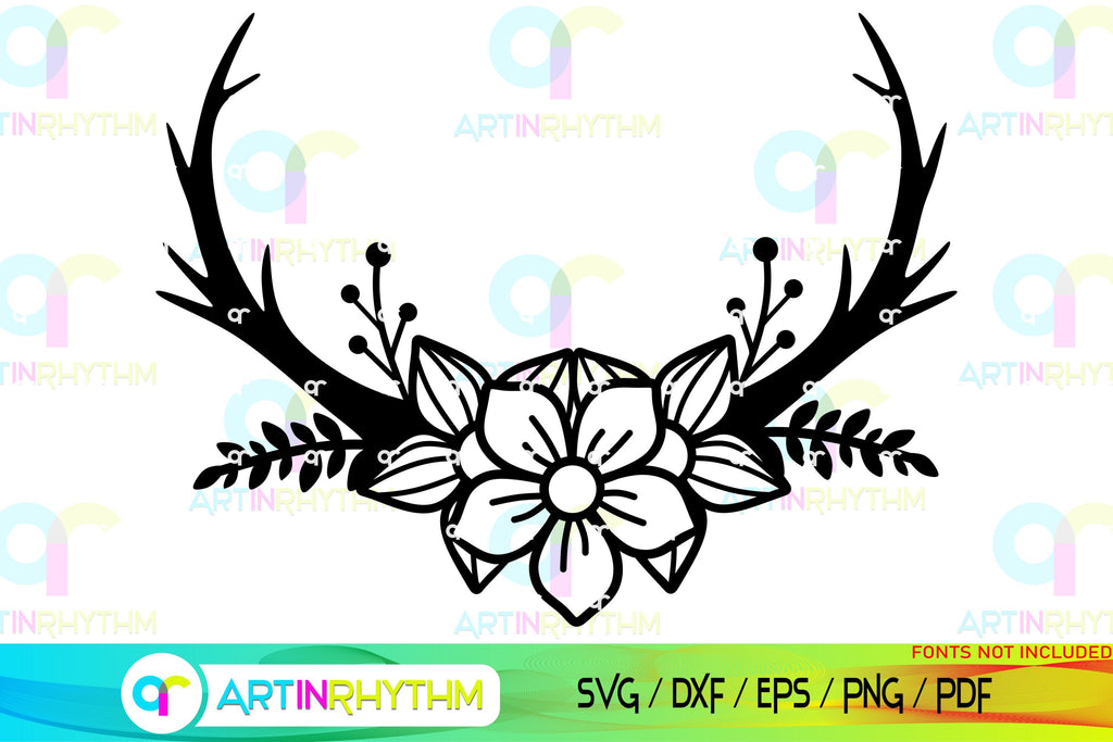 Floral Split Monogram frame svg - So Fontsy