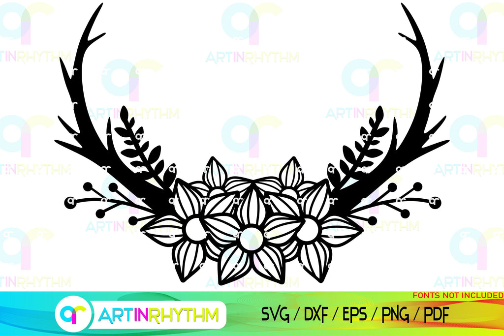 Floral Split Monogram frame svg - So Fontsy
