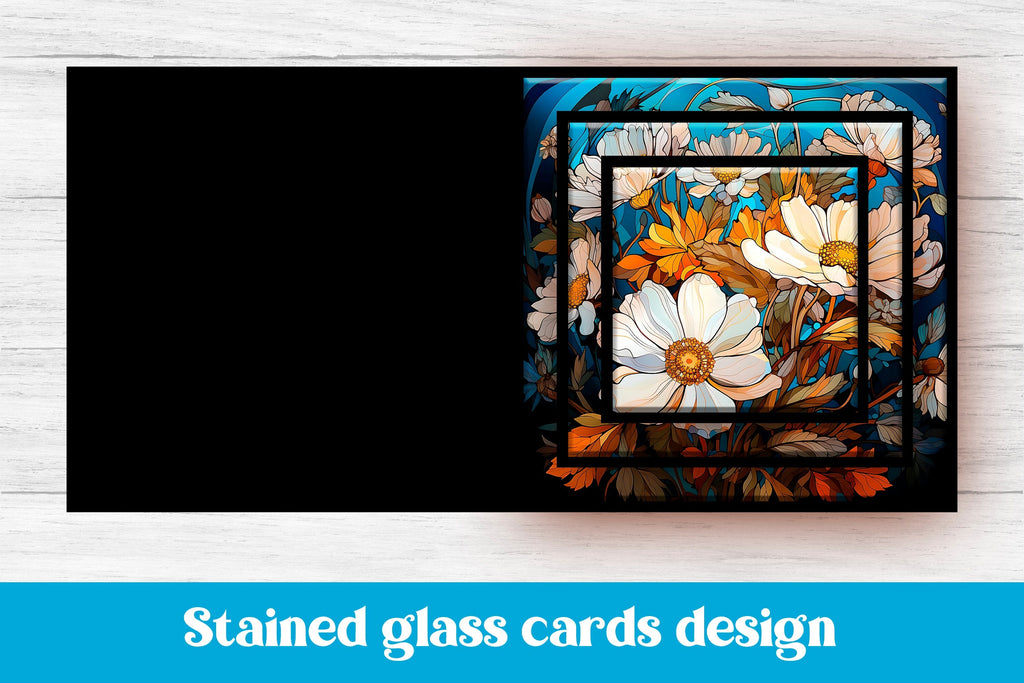 Floral stained glass cards - So Fontsy